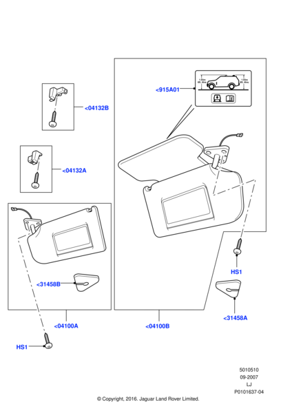EGP000040NUG - Land Rover Retainer - Sun Visor | Jaguar Land Rover ...