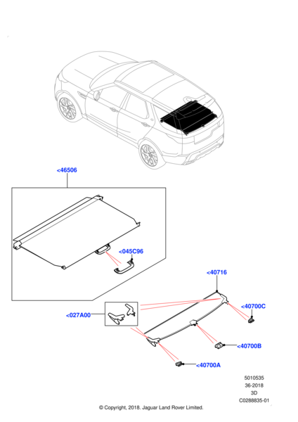 LR132763 - Land Rover BLIND - TAILGATE | Jaguar Land Rover Classic Parts