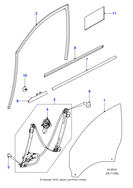C2Z31200 - Jaguar Window regulator | Jaguar Land Rover Classic Parts