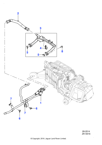 AJ814053 - Jaguar Heater pipe | Jaguar Land Rover Classic Parts