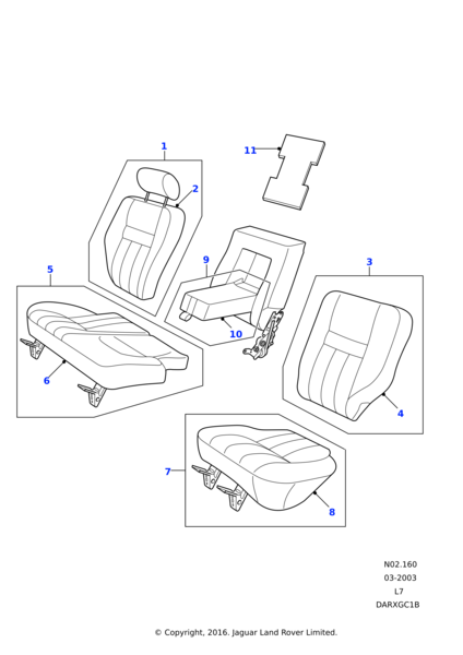 AWR3158AUK - Land Rover Squab-large split rear seat | Jaguar Land Rover ...