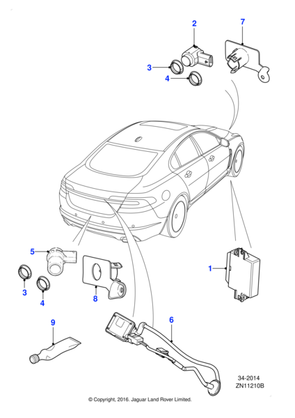 C2Z22810 - Jaguar Sensor - Parking Aid System | Jaguar Land Rover ...