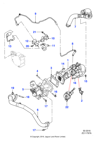 C2S52516 - Jaguar Exhaust gas recirculation cooler | Jaguar Land Rover ...