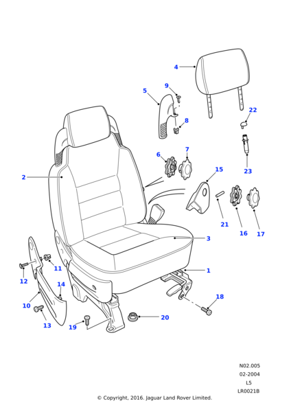 HBA000040HPQ - Land Rover Cover assembly-front seat squab | Jaguar Land ...