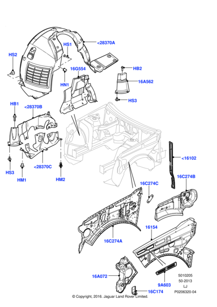 LR019148 - Land Rover Shield - Splash - Wheelhouse | Jaguar Land Rover ...