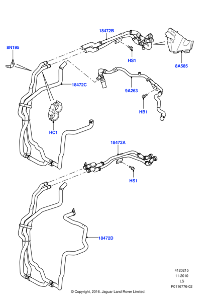 JHB501690 - Land Rover Hose - Heater Water | Jaguar Land Rover Classic ...
