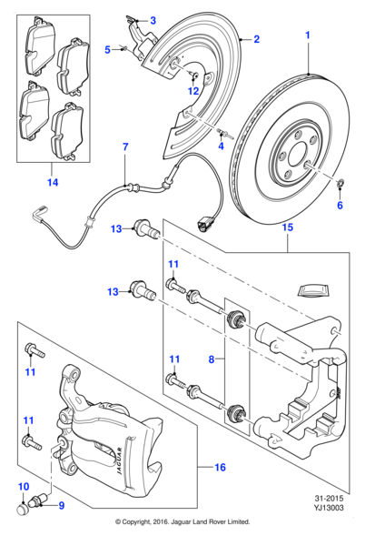 C2D37743 - Jaguar Brake pad wear sensor | Jaguar Land Rover Classic Parts