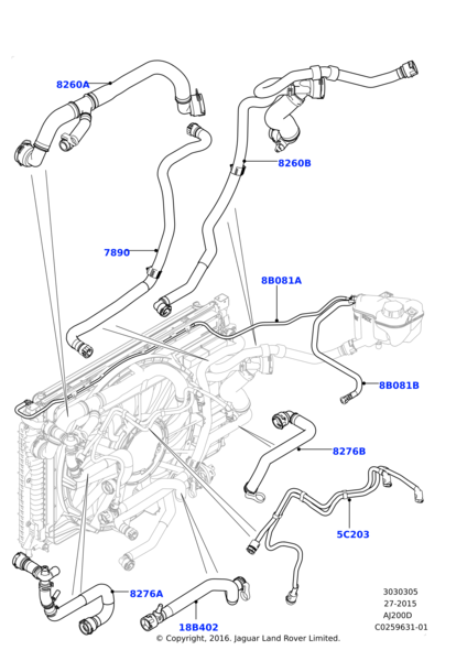 LR094125 - Land Rover Hose - Overflow | Jaguar Land Rover Classic Parts
