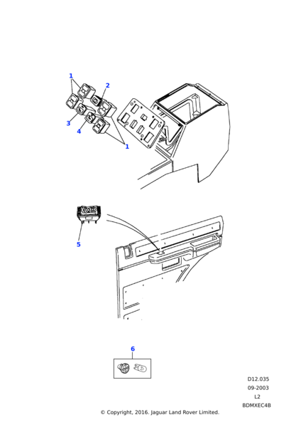 AMR2496 - Land Rover Switch-rocker electric window lift | Jaguar Land ...