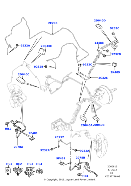 LR079543 - Land Rover Hose - Brake | Jaguar Land Rover Classic Parts