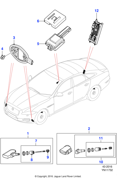 C2D21599 - Jaguar Tyre pressure sensor | Jaguar Land Rover Classic Parts