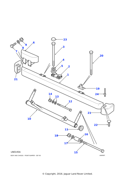 DPT100070 - Land Rover End cap-front bumper | Jaguar Land Rover Classic ...
