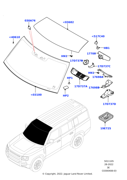 LR131803 - Land Rover Mirror - Rear View - Inner | Jaguar Land Rover ...