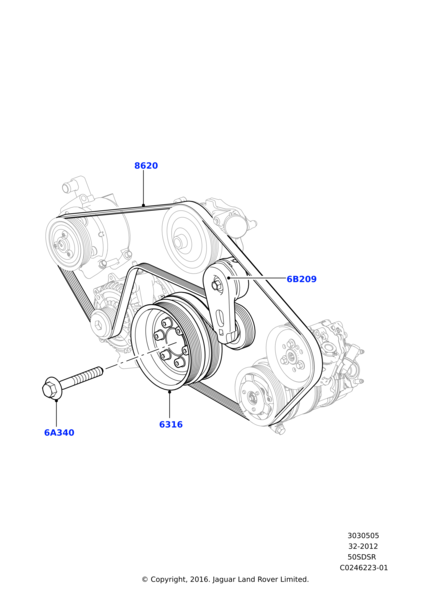 LR012625 - Land Rover Belt | Jaguar Land Rover Classic Parts