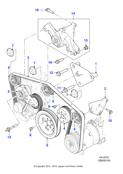 C2D45642 - Jaguar Drive belt tensioner | Jaguar Land Rover Classic Parts