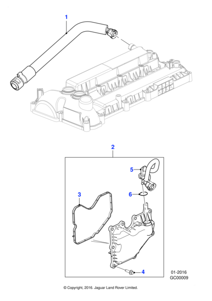 XR858493 - Jaguar Crankcase breather pipe | Jaguar Land Rover Classic Parts