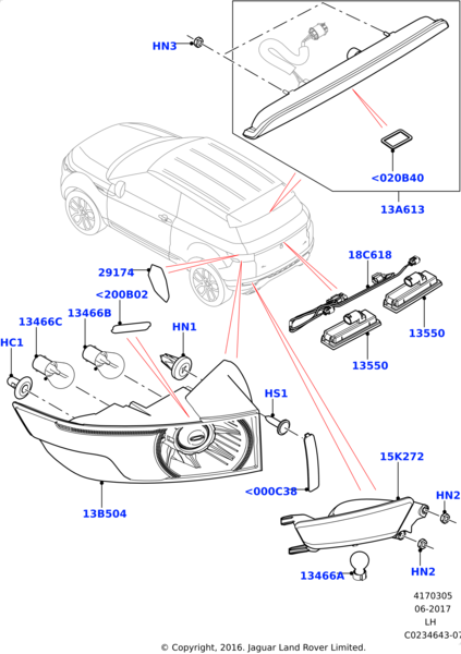 LR025148 - Land Rover Lamp - Fog - Rear | Jaguar Land Rover Classic Parts
