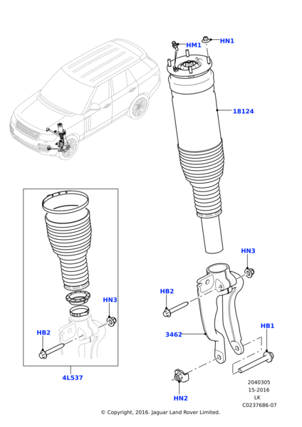 LR052774 - Land Rover Shock Absorber | Jaguar Land Rover Classic Parts