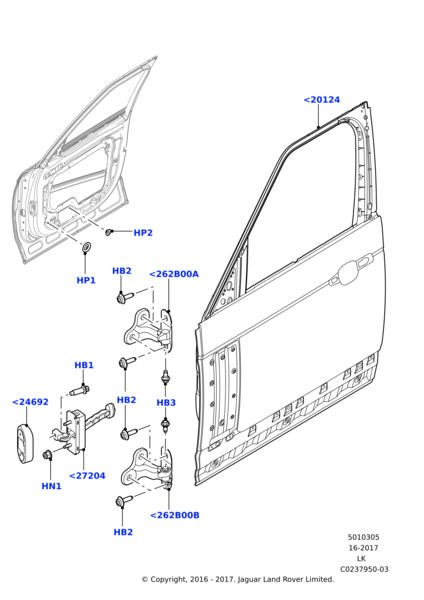 LR036400 - Land Rover Door - Front - Less Hinges | Jaguar Land Rover ...
