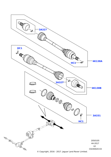 LR053789 - Land Rover Shaft | Jaguar Land Rover Classic Parts