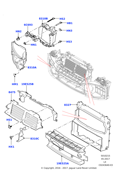 LR044395 - Land Rover Deflector - Air | Jaguar Land Rover Classic Parts