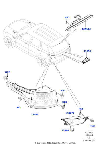 LR116471 - Land Rover Lamp - Rear | Jaguar Land Rover Classic Parts