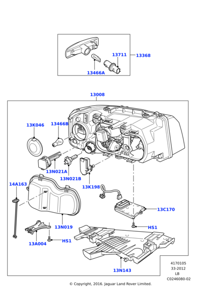 LR039793 - Land Rover Headlamp | Jaguar Land Rover Classic Parts