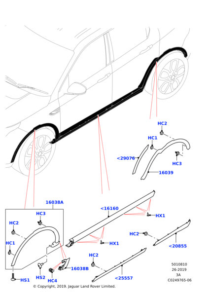 LR123729 - Land Rover Moulding - Front Wheel Arch | Jaguar Land Rover ...
