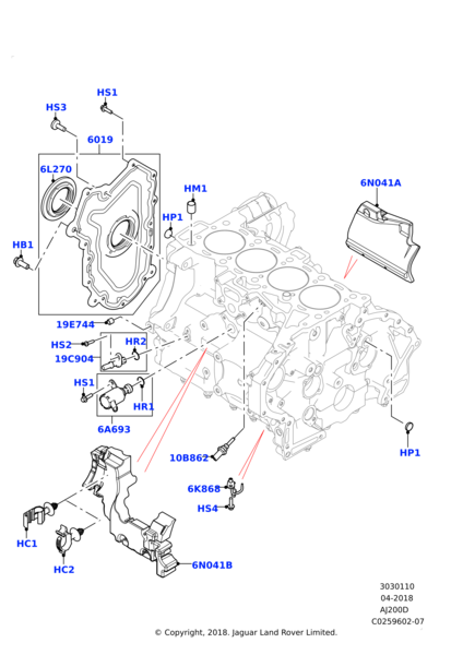 LR093852 - Land Rover Seal - Crankshaft Oil - Front | Jaguar Land Rover ...