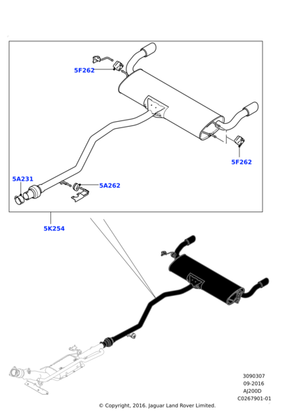 LR093633 - Land Rover Muffler - Front And Rear | Jaguar Land Rover ...