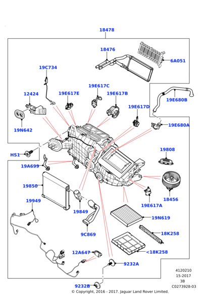 LR093043 - Land Rover Evaporator | Jaguar Land Rover Classic Parts