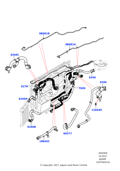 LR094130 - Land Rover Hose - Overflow | Jaguar Land Rover Classic Parts