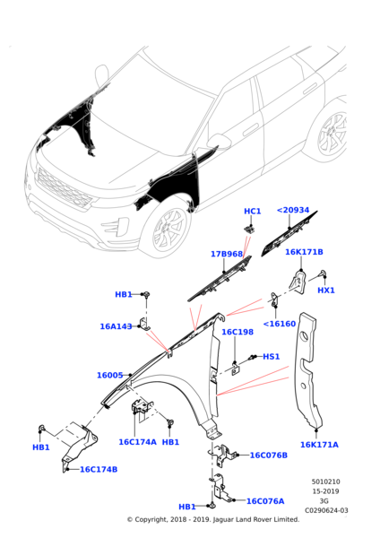 LR126254 - Land Rover Bracket - Fender Mounting | Jaguar Land Rover ...