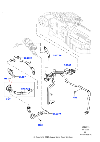 LR123069 - Land Rover Hose - Heater Water | Jaguar Land Rover Classic Parts