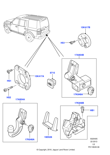 KNB500023 - Land Rover Hook | Jaguar Land Rover Classic Parts