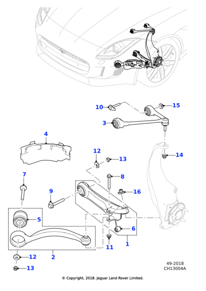 T2R5102 - Jaguar Wishbone arm | Jaguar Land Rover Classic Parts