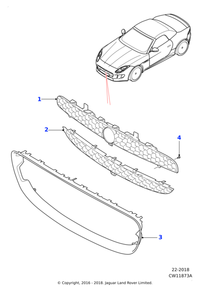 T2R16552 - Jaguar Grille mesh | Jaguar Land Rover Classic Parts