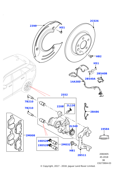 LR090709 - Land Rover Wire - Brake Pad Wear Warning | Jaguar Land Rover ...