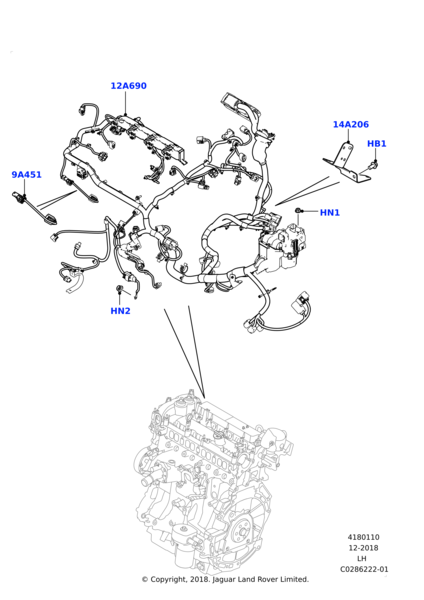 LR094607 - Land Rover Wiring - Engine | Jaguar Land Rover Classic Parts