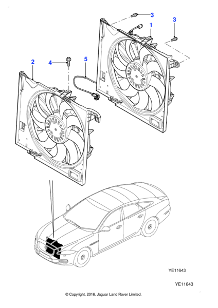 C2D52869 - Jaguar Fan and cowl | Jaguar Land Rover Classic Parts