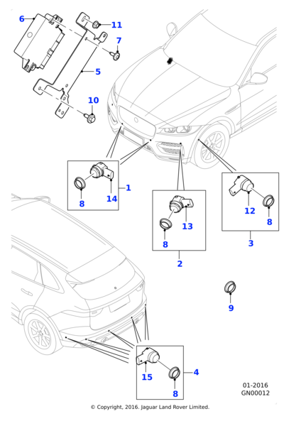 T4A5540 - Jaguar Sensor - Parking Aid System | Jaguar Land Rover ...