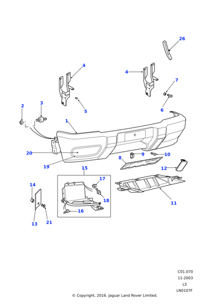 DPB104620 - Land Rover Bumper assembly | Jaguar Land Rover Classic Parts
