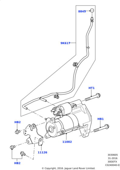 LR080299 - Land Rover Starter Motor | Jaguar Land Rover Classic Parts