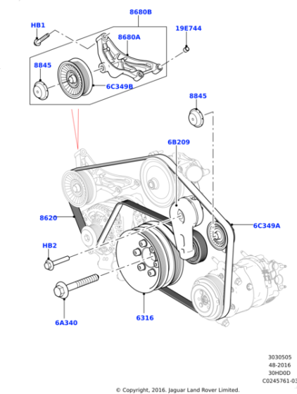 LR035546 - Land Rover Tensioner | Jaguar Land Rover Classic Parts