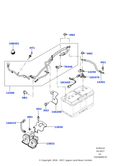 LR033063 - Land Rover Cable - Battery Positive | Jaguar Land Rover ...