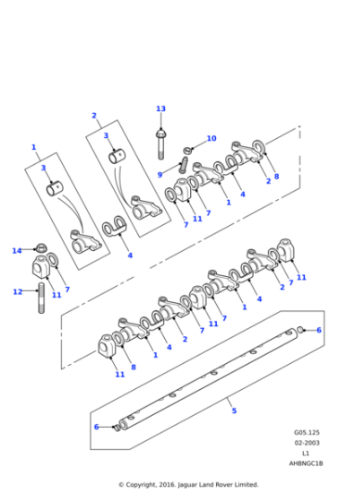 ERR3343 - Land Rover Rocker assembly-cylinder head | Jaguar Land Rover ...