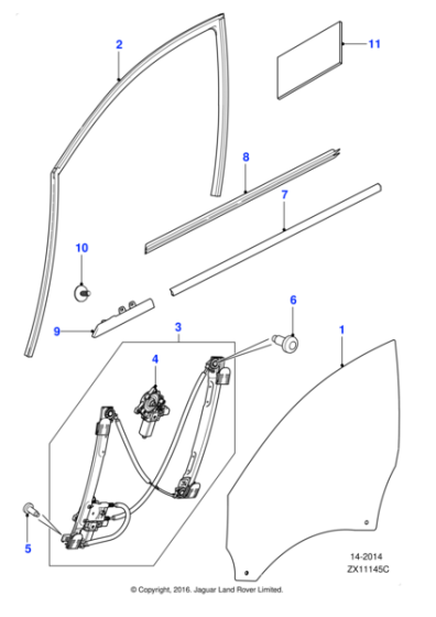 C2Z31200 - Jaguar Window regulator | Jaguar Land Rover Classic Parts