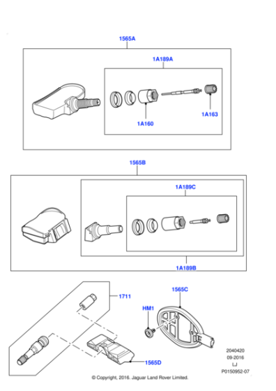 LR043162 - Land Rover Kit - TPMS Sensor | Jaguar Land Rover Classic Parts