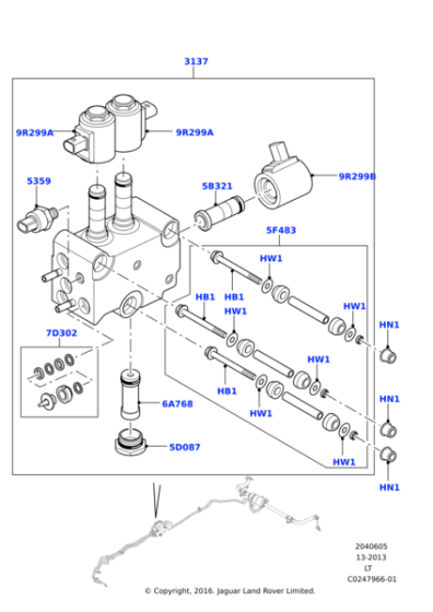 RVJ100010 - Land Rover Filter & plug assembly-active cornering ...