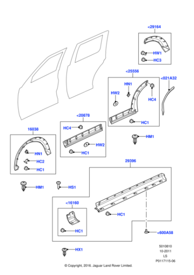 DGP000162PCL - Land Rover Moulding - Fender | Jaguar Land Rover Classic ...